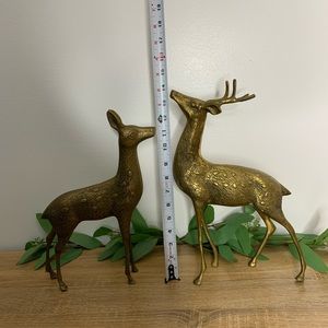 Vintage | Accents | Large Vintage Brass Deer Buck And Doe Set Of 2 ...